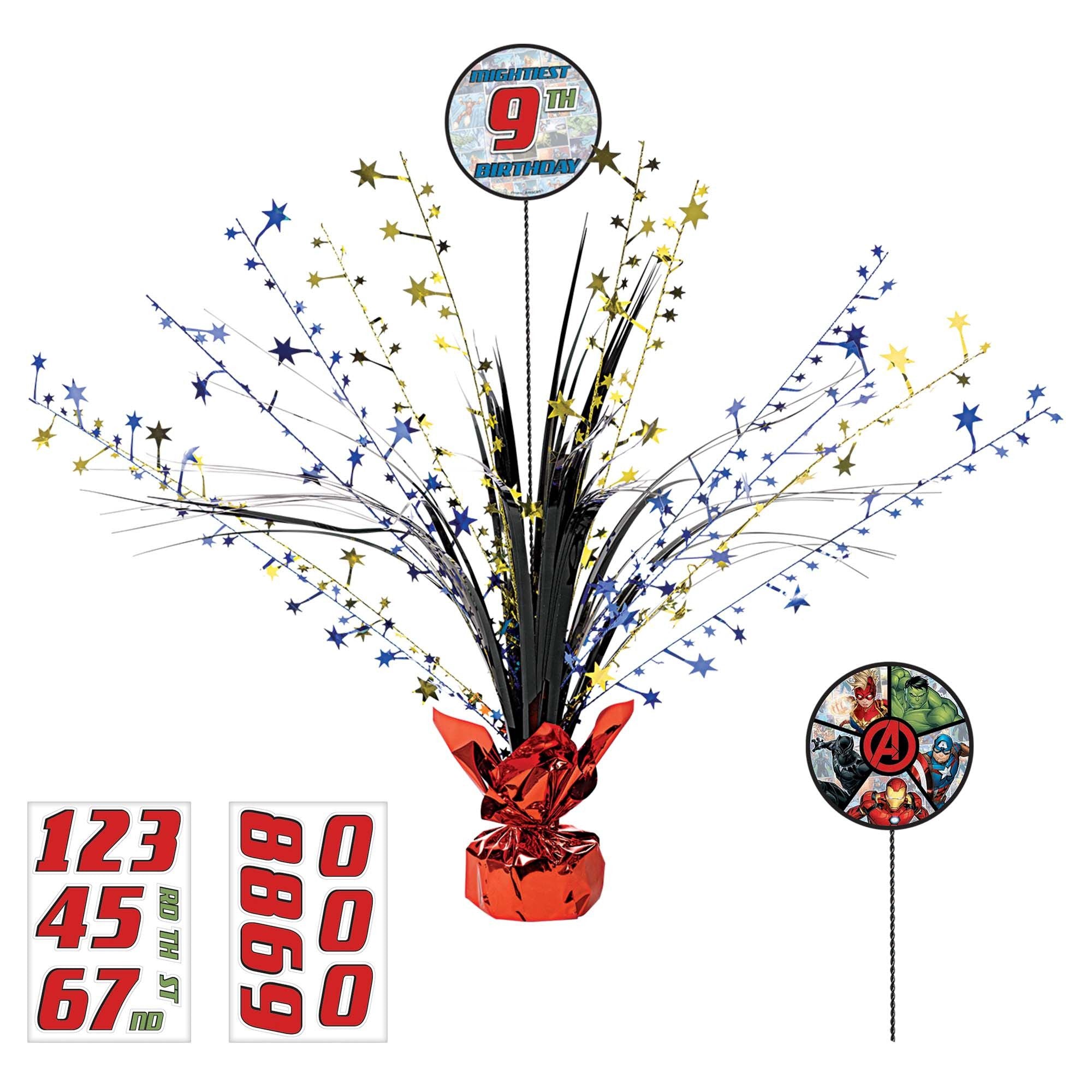 Disney Marvel Avengers Tinsel Spray Centerpiece, Red/Blue, 18 inch ...