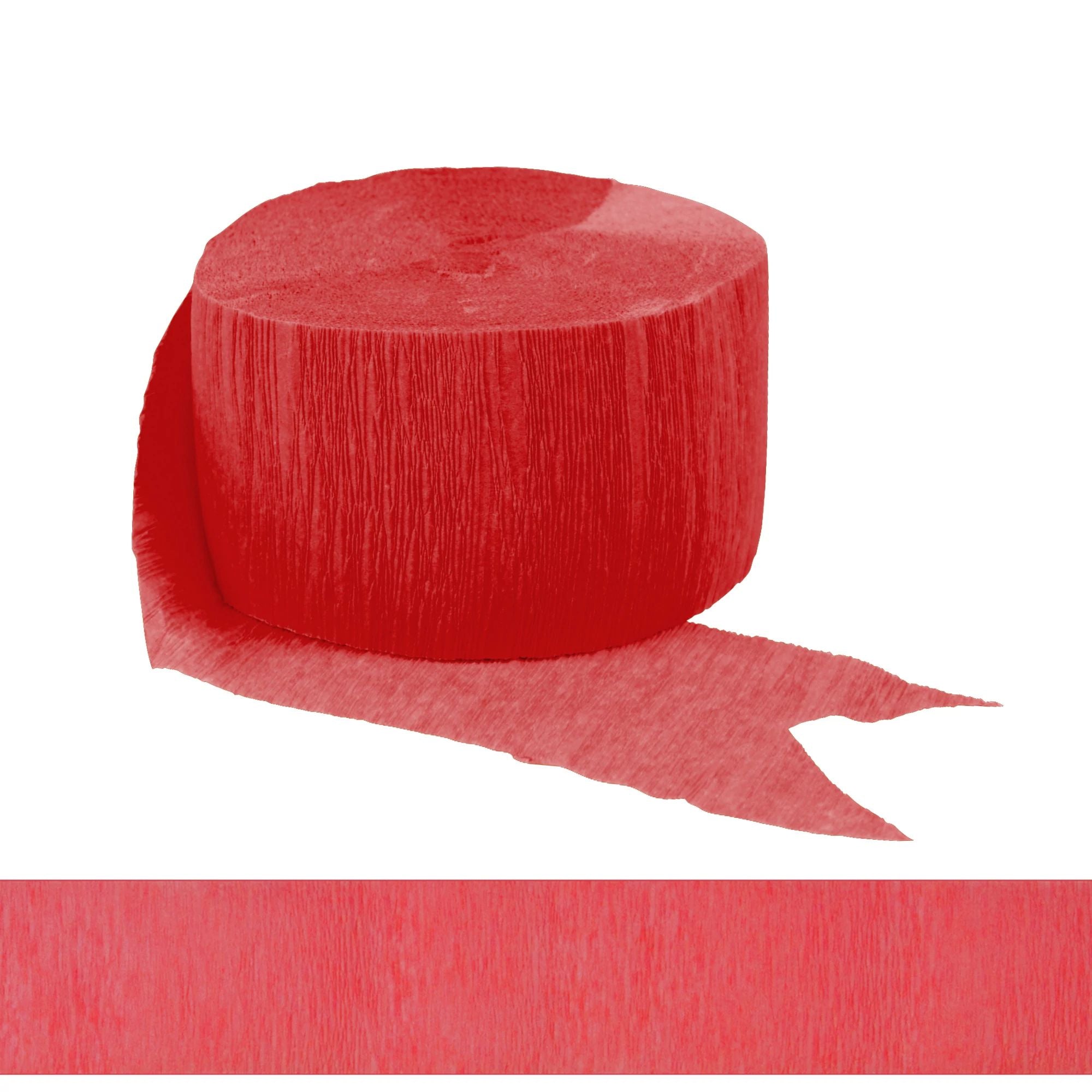 Vibrant Red Crepe Streamer Roll - 81 Feet - Case of 48 | Yom Tov Settings