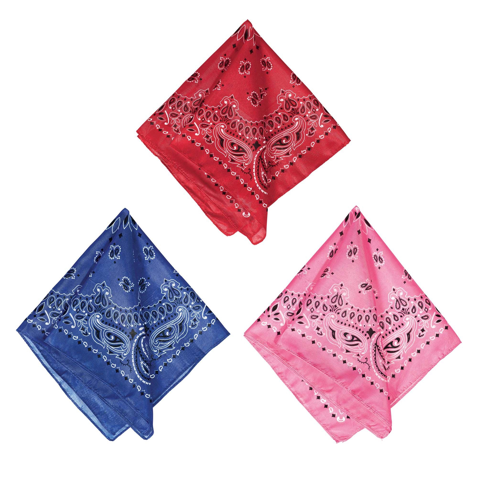 Western Bandanas, Black/Red/Pink, 20-in, 10-ct - Pack of 6 | Yom Tov ...
