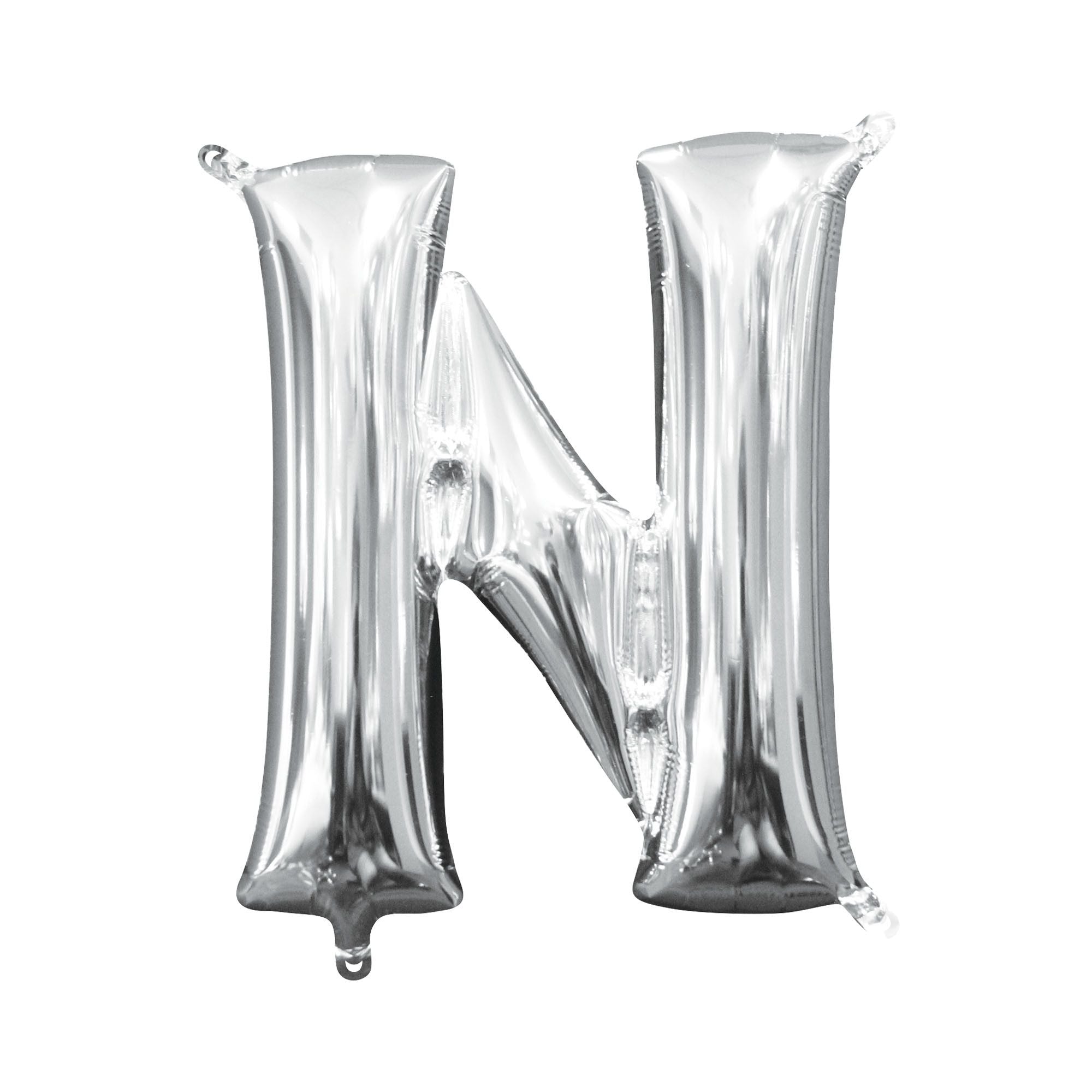 Silver Metallic Letter 'N' Foil Balloon - Pack of 5 | Yom Tov Settings
