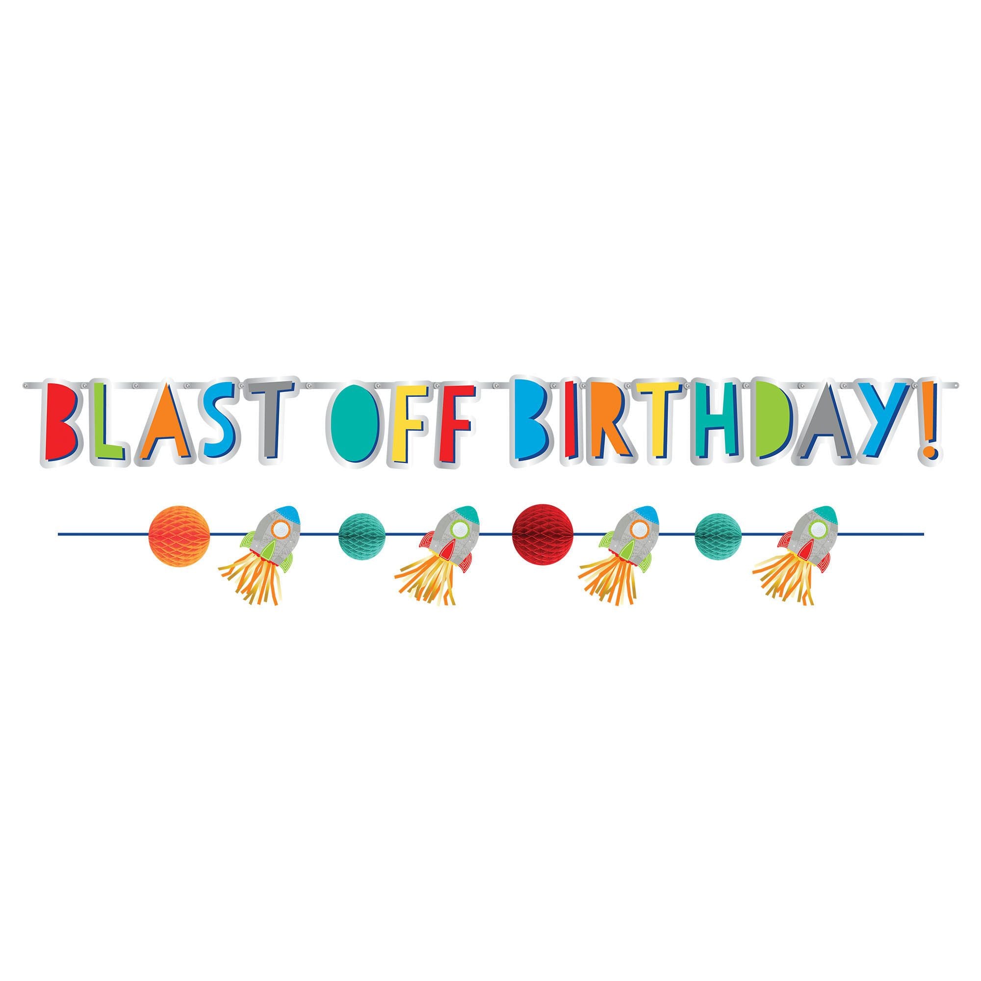 Blast Off Birthday Banner Kit for Baby's First Birthday | Yom Tov Settings
