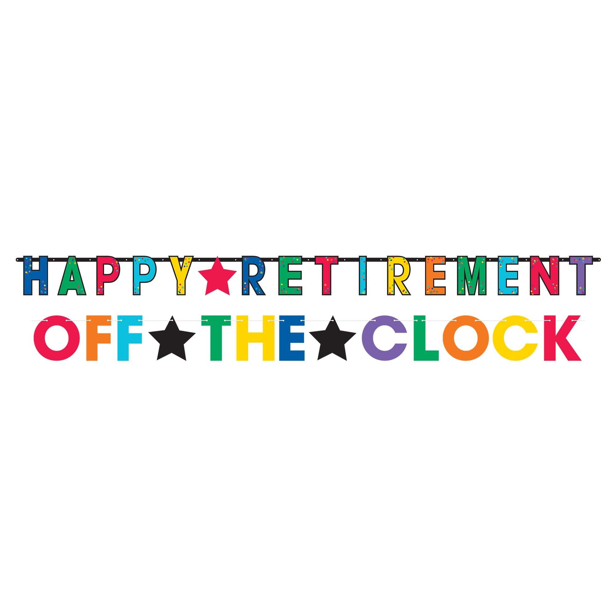 Happy Retirement Hanging Garland Banner, Multi-Colored, 12-ft, 2-pk ...