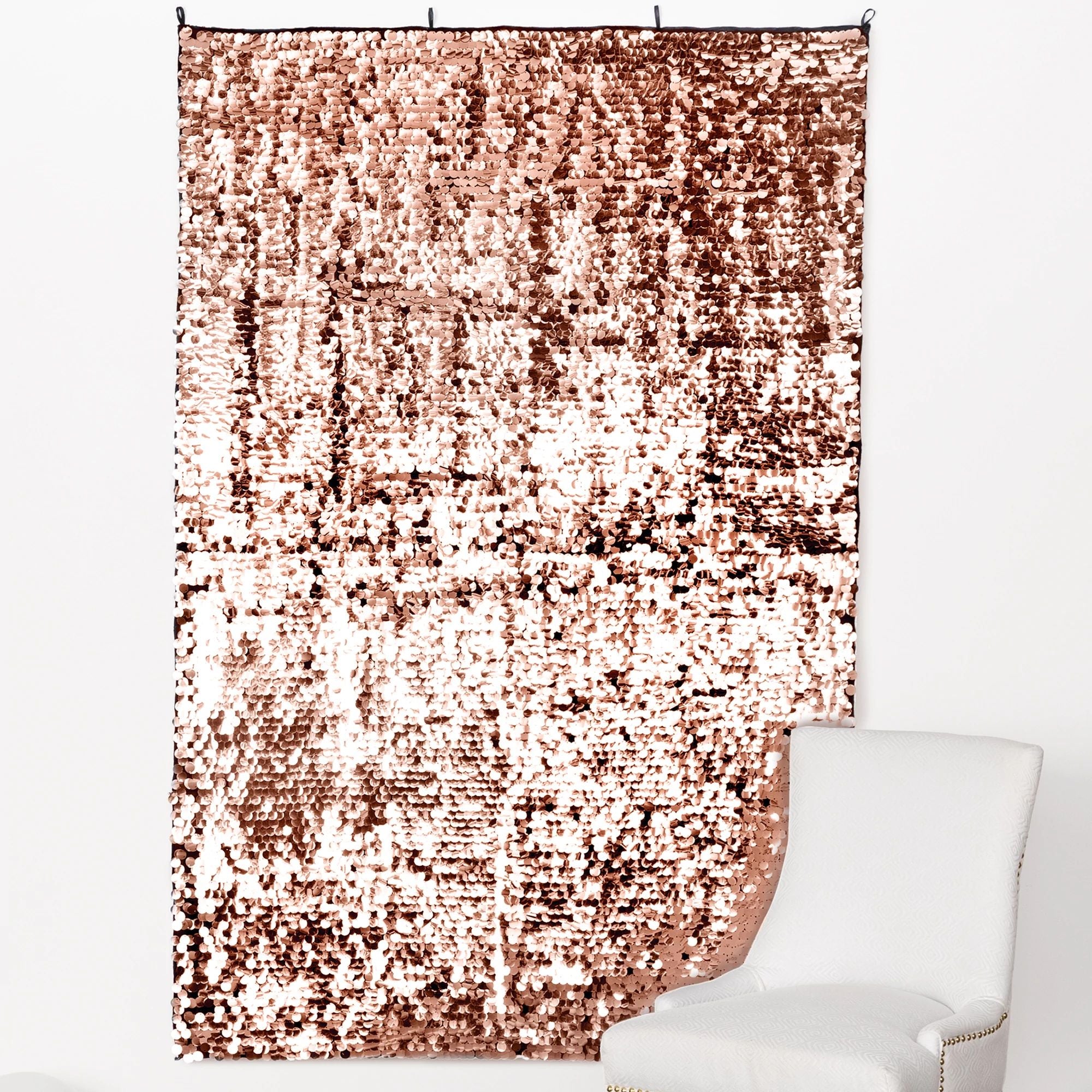 Rose Gold Sequin Scene Setter Backdrop, 6.6-inch | Yom Tov Settings