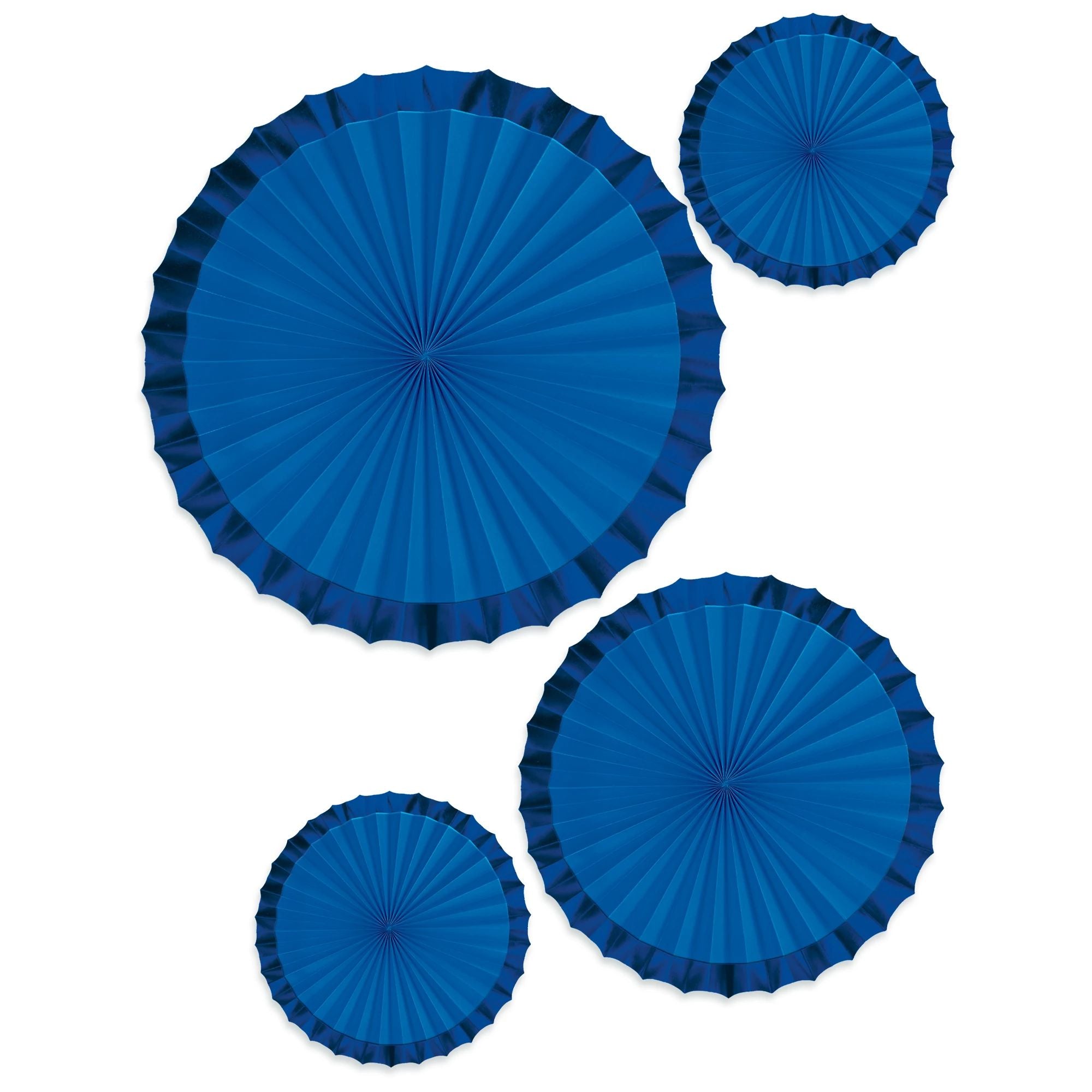 Royal Blue Honeycomb Paper Fans, 4-pcs | Yom Tov Settings