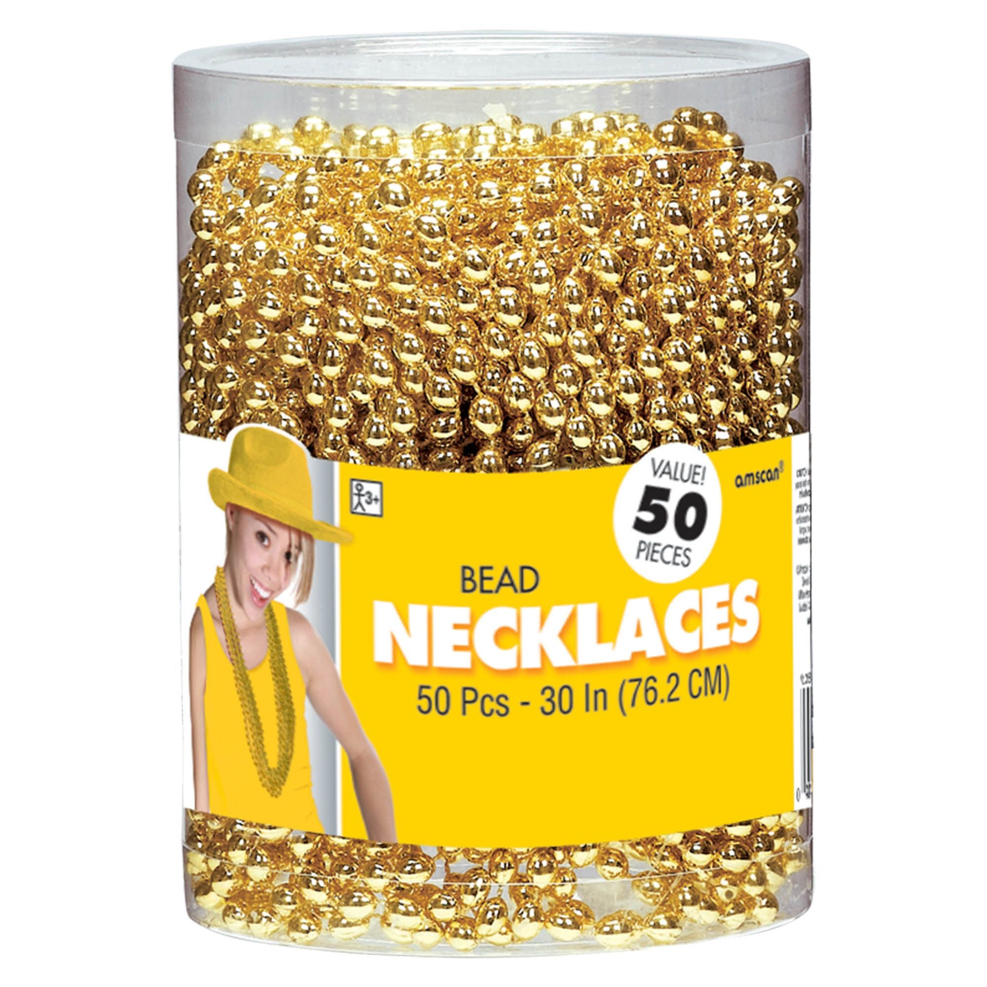 Gold Beaded Necklaces, 30-inch, 50-Pack | Yom Tov Settings