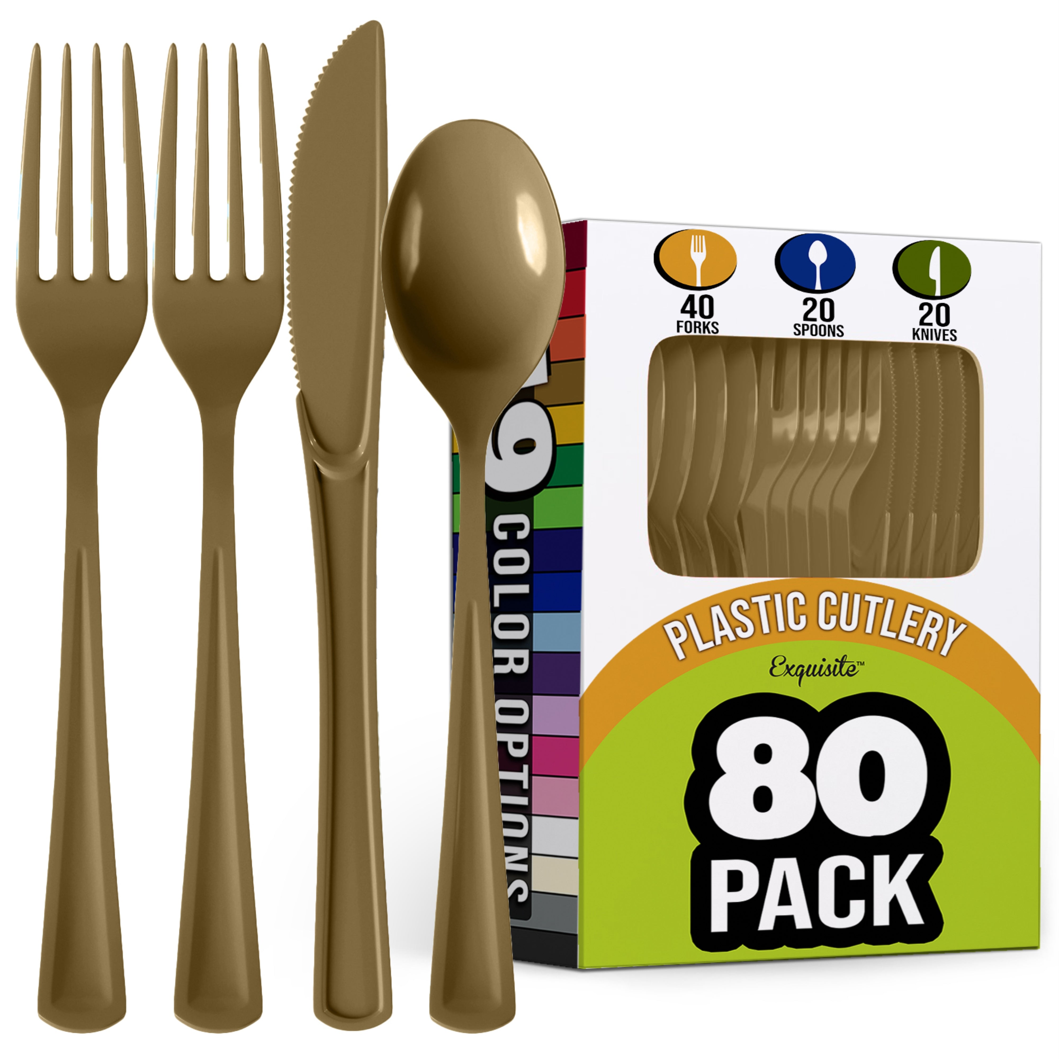 Heavyweight Assorted Metallic Gold Cutlery Set | Yom Tov Settings