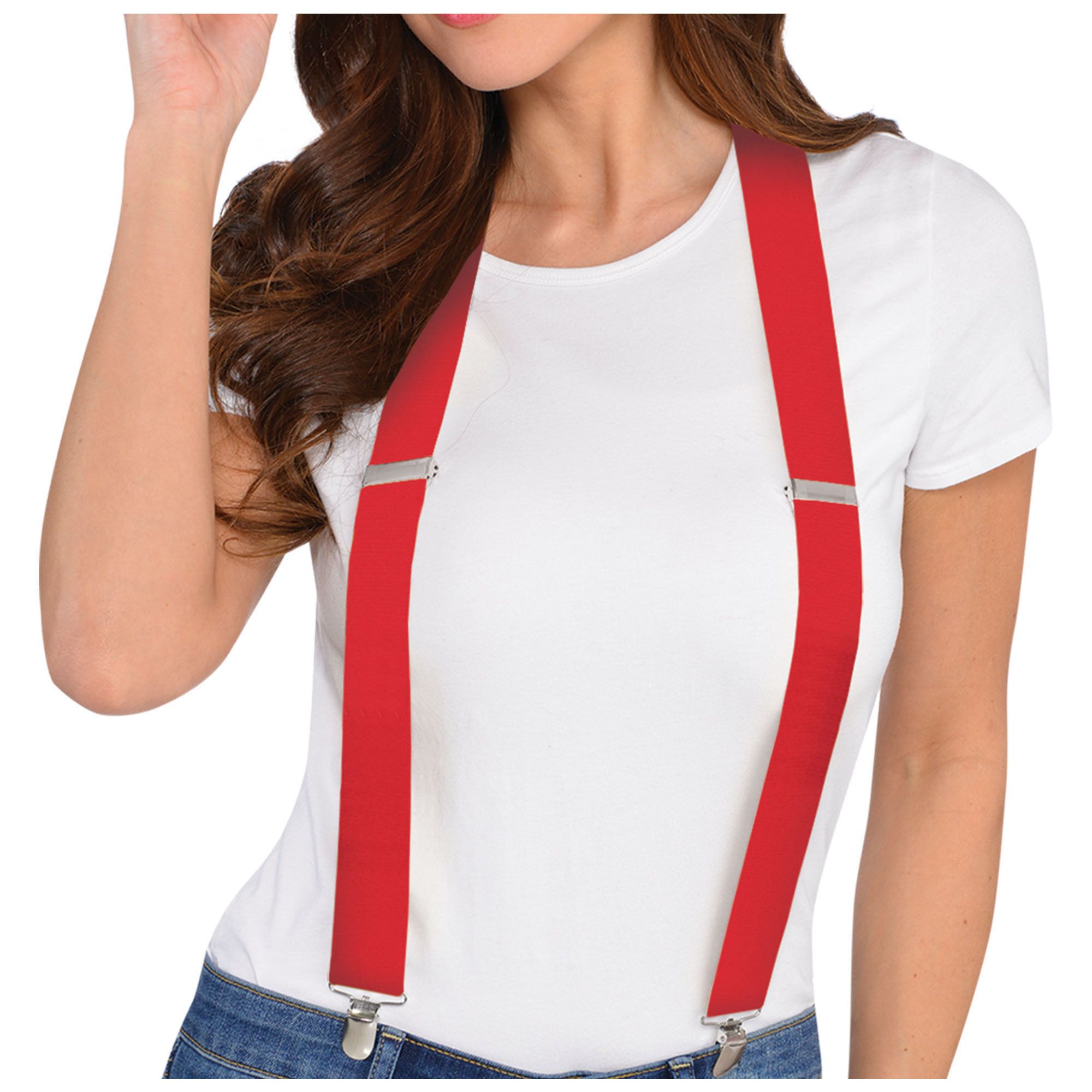 Bold Red Y-Back Suspenders - Adjustable Costume Accessory - Pack of 12 ...