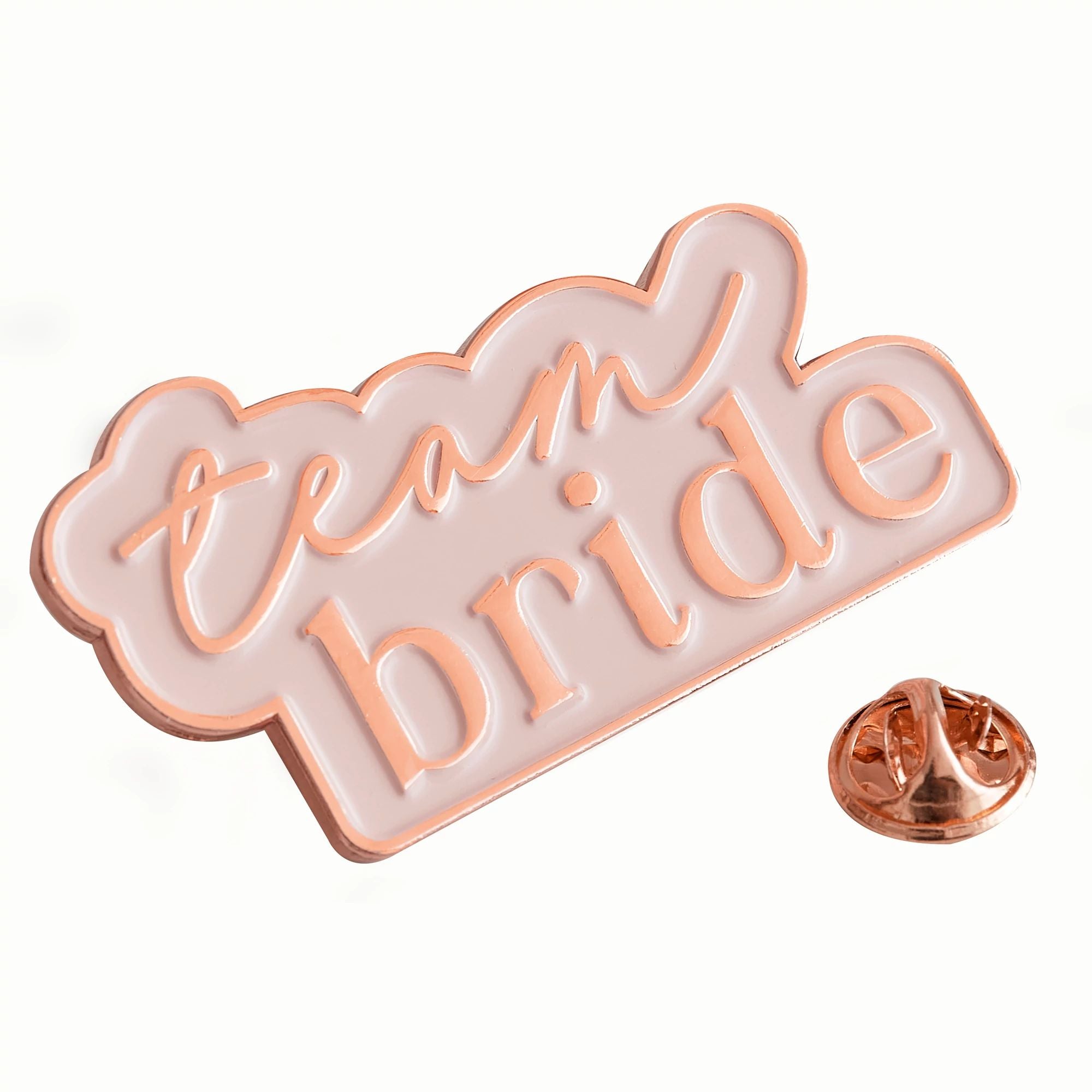 Team Bride Enamel Pin, White/Rose Gold, One Size - Case of 60 | Yom Tov ...