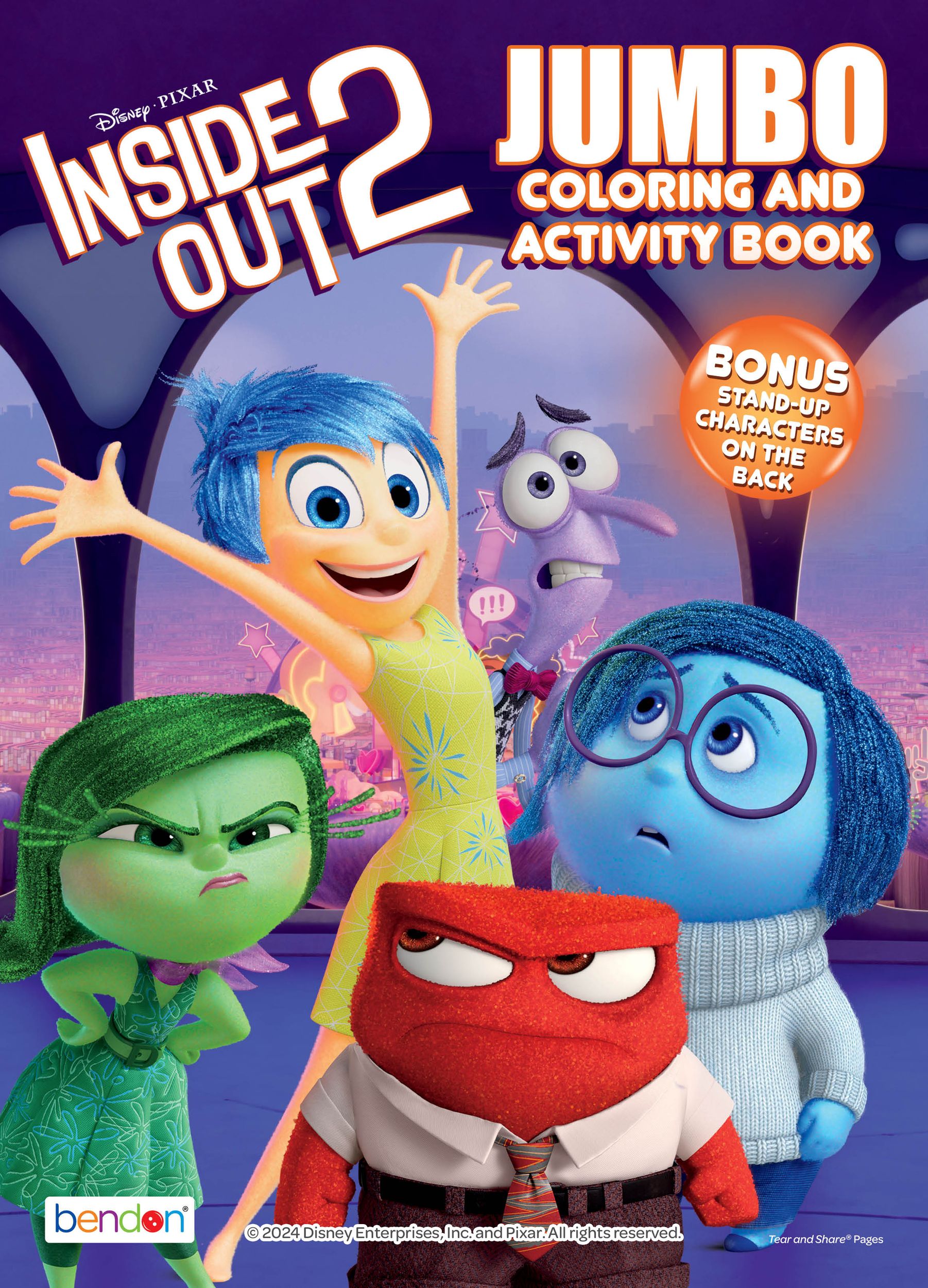 Inside Out 2 Jumbo Coloring Book - Pack of 8 | Yom Tov Settings